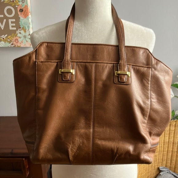 Coach | Bags | Coach All Leather Tan Large Work Bag | Poshmark